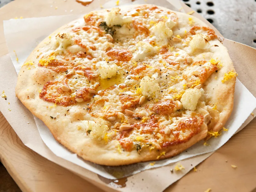 Cauliflower and taleggio pizza