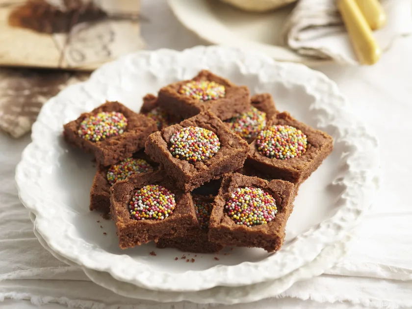 Chocolate freckle slice
