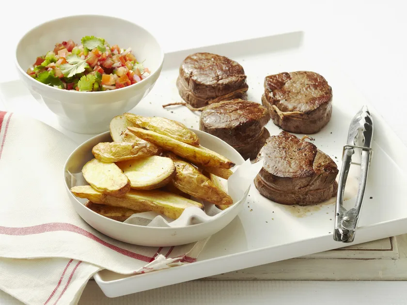 Steaks with capsicum salsa