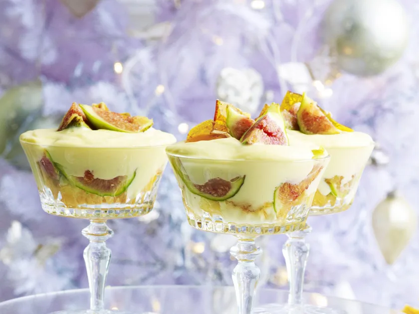 Fig, almond and mascarpone trifle