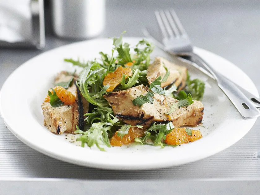 Guava-glazed turkey salad with mandarin