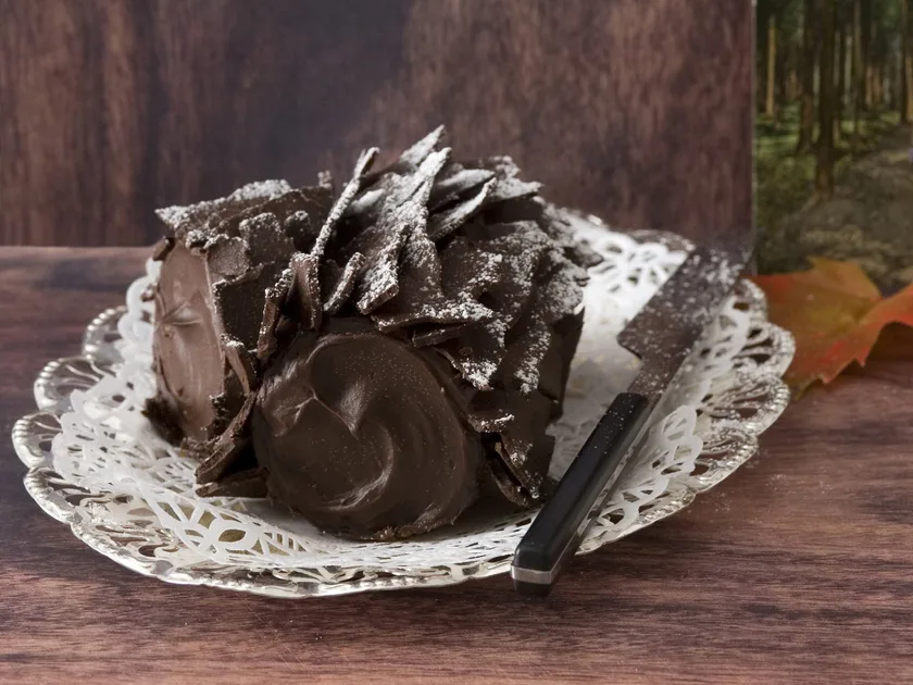 Mini chocolate yule logs
