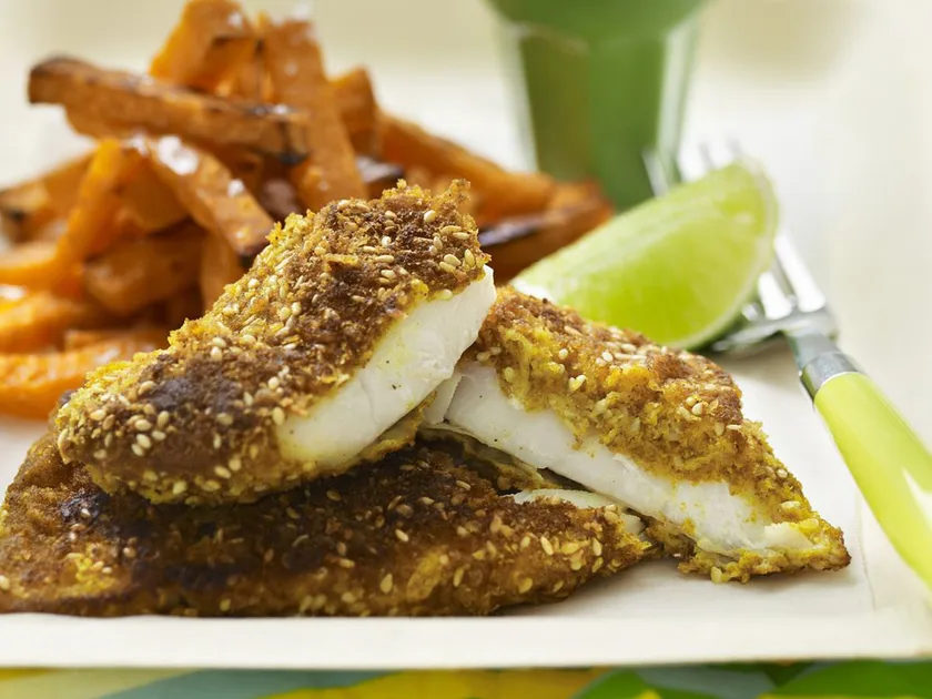 Fish and kumara chips