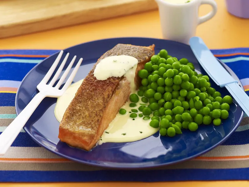 Ocean trout fillets with creamy chive sauce