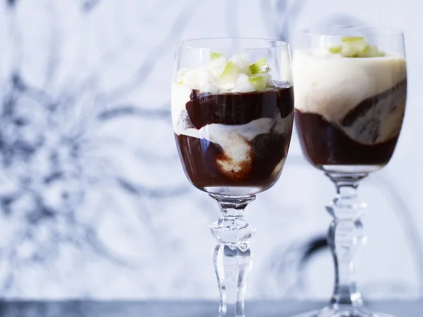 Chocolate and pear shots