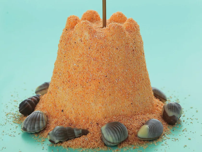 Sand castle ice-cream cake