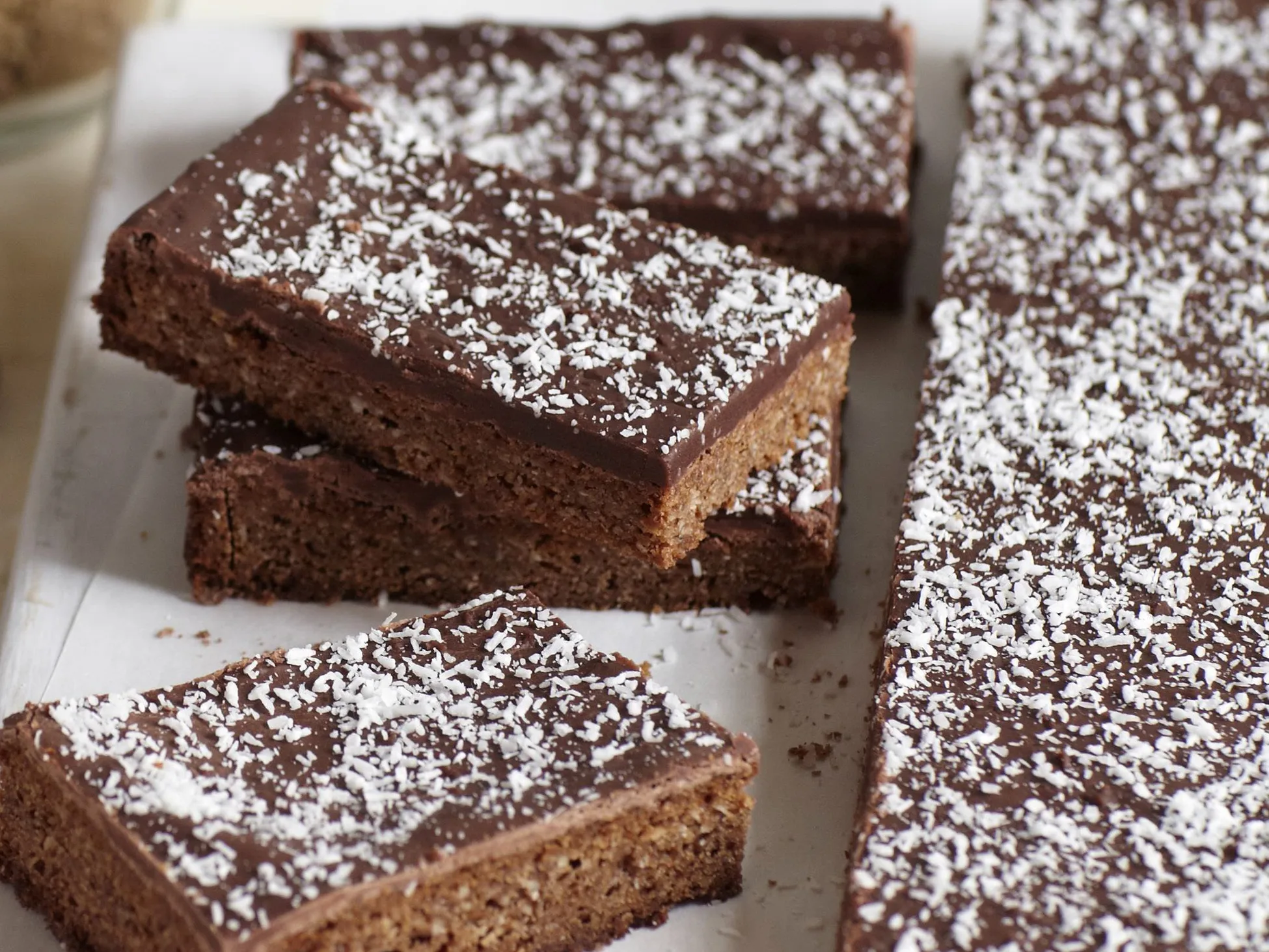 Chewy chocolate slice