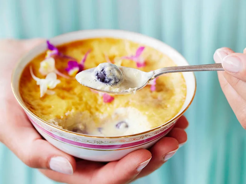 Baked blueberry custards