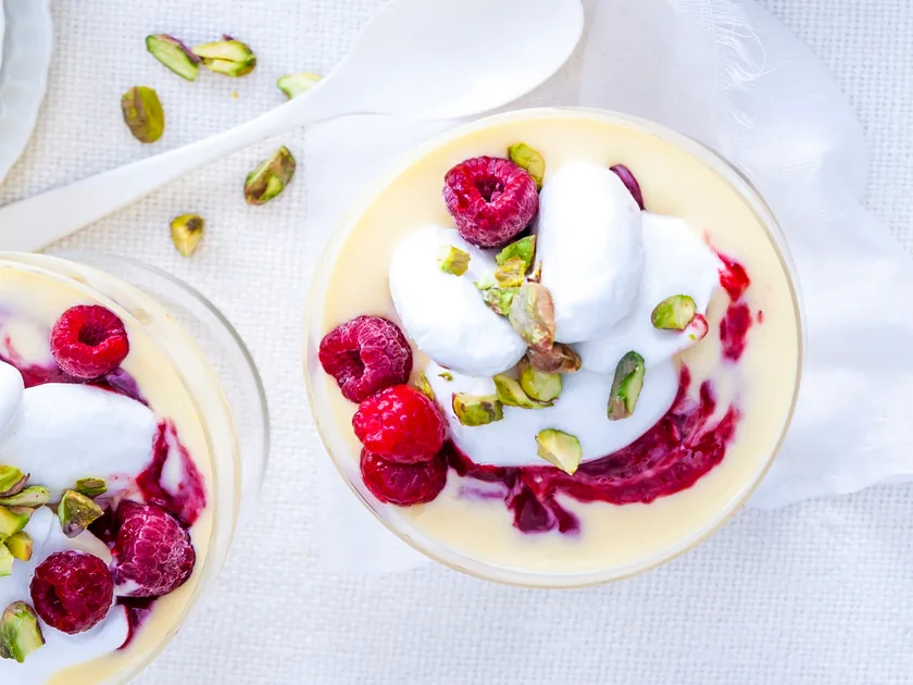 Raspberry floating islands
