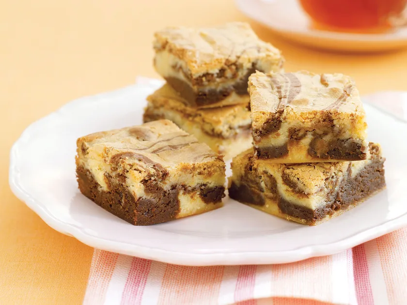 Marbled chocolate brownie slice