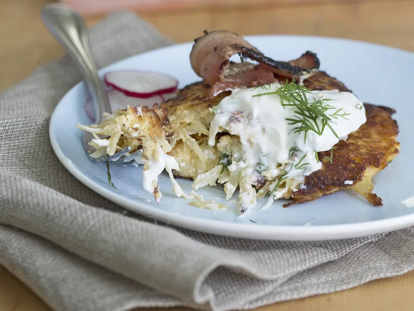Potato and apple rosti