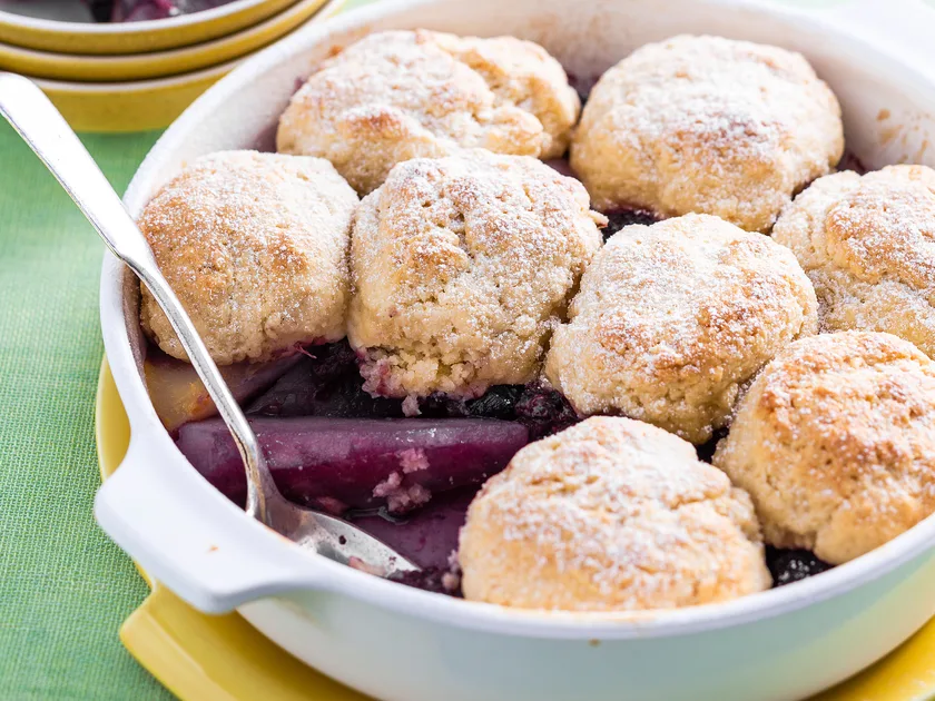Pear and berry cobbler