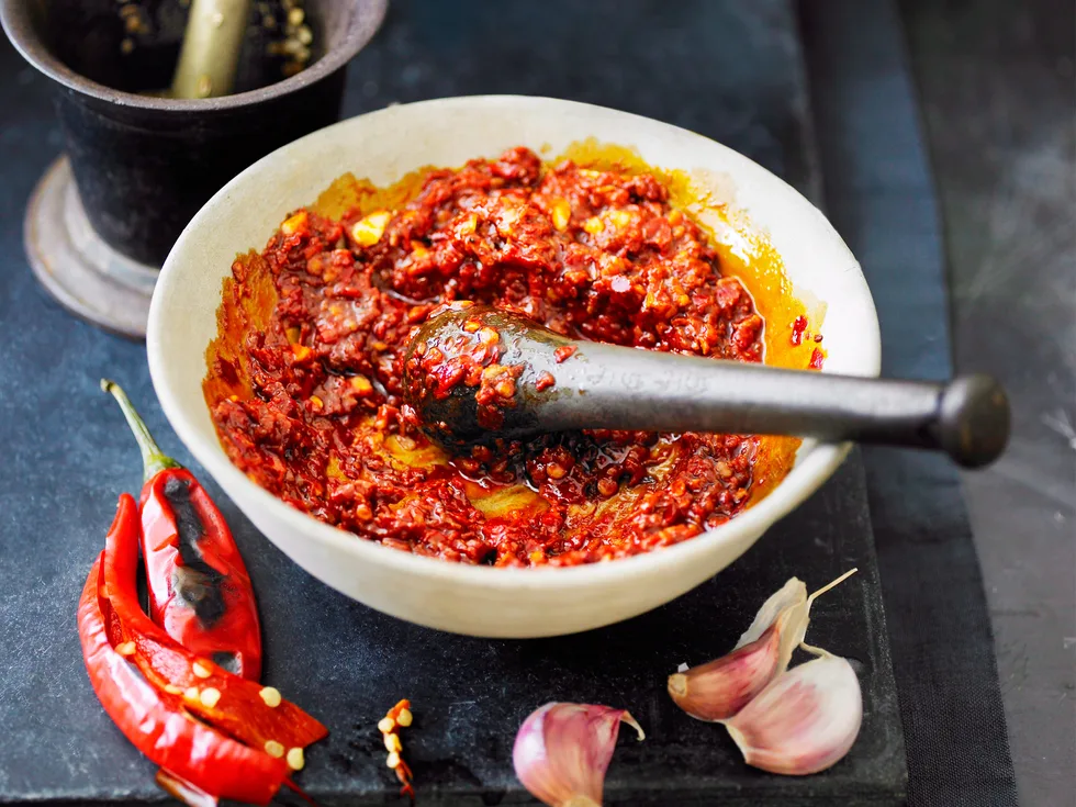 Homemade harissa paste
