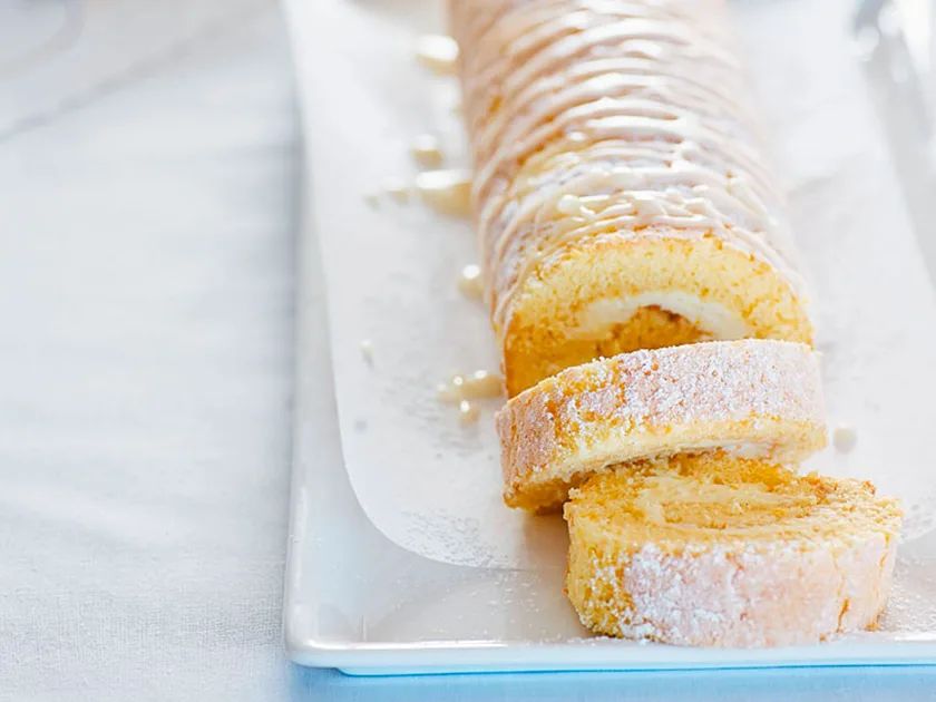 Orange roulade with mascarpone filling