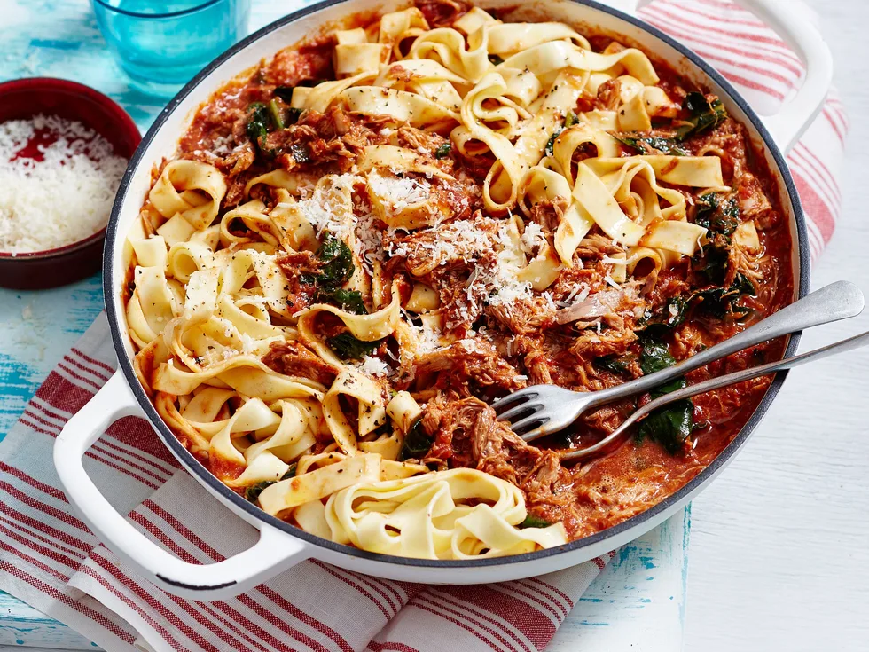 Slow-roasted pork shoulder ragu with fettuccine