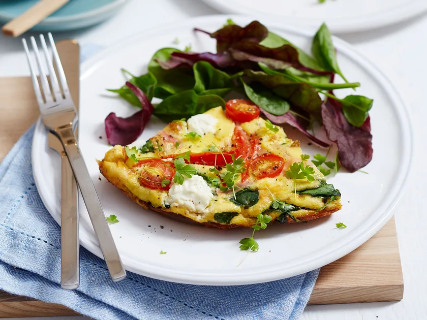 Farmhouse omelette with cheese and ham