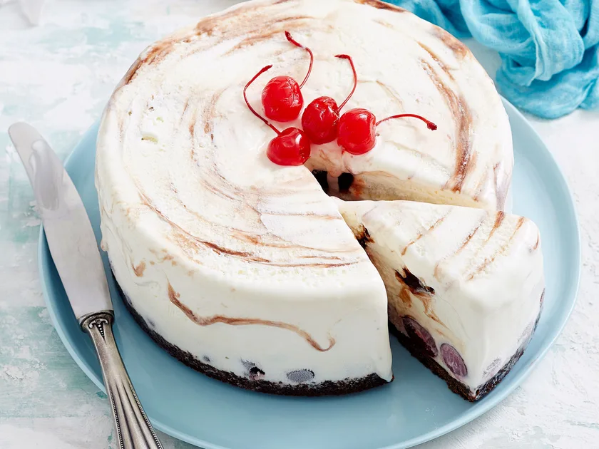 Choc cherry ice cream cake