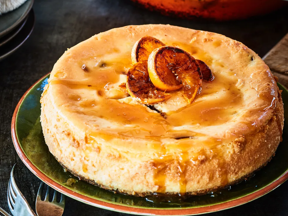 Mandarin and sultana cheesecake