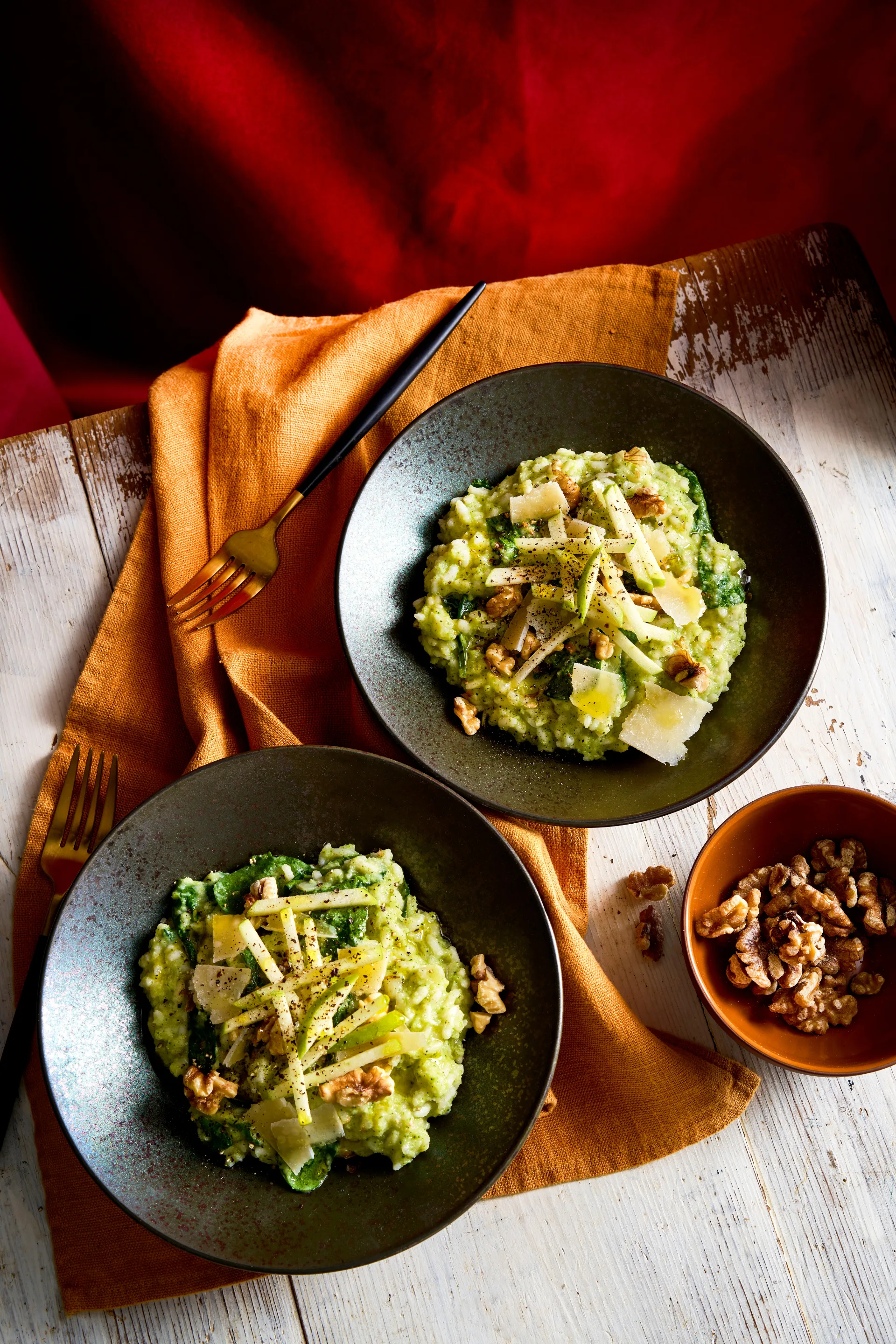 Broccoli risotto with pickled apple and walnuts - Better Homes ...