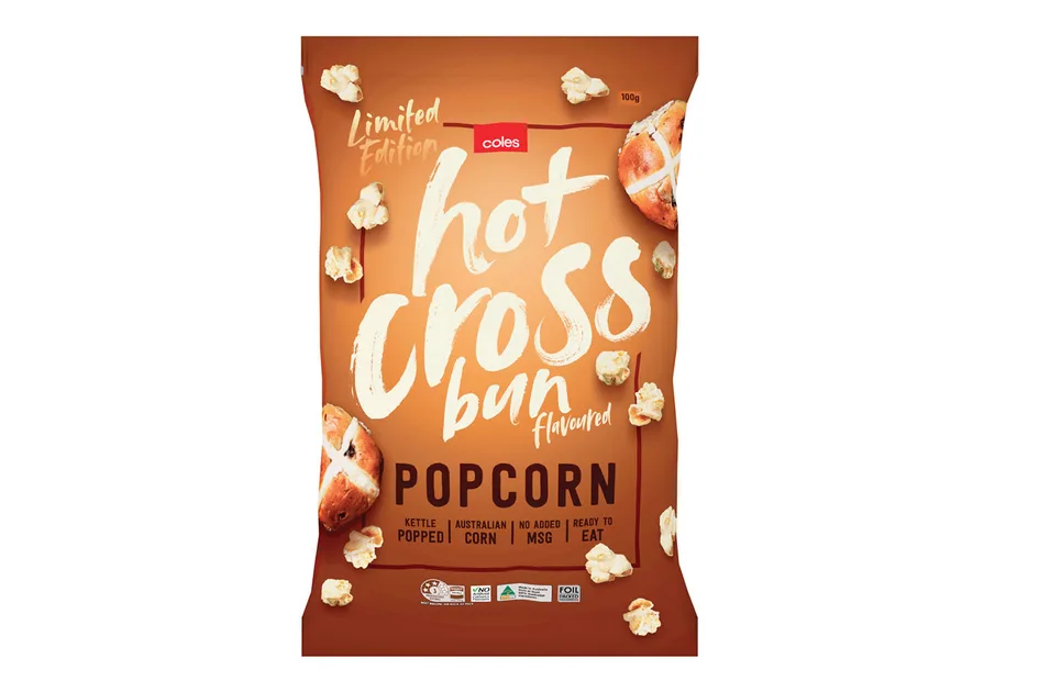 Coles release hot cross bun-flavoured popcorn