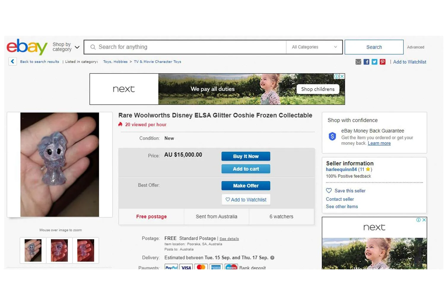 This is the rare Ooshie that's selling for $15K on eBay