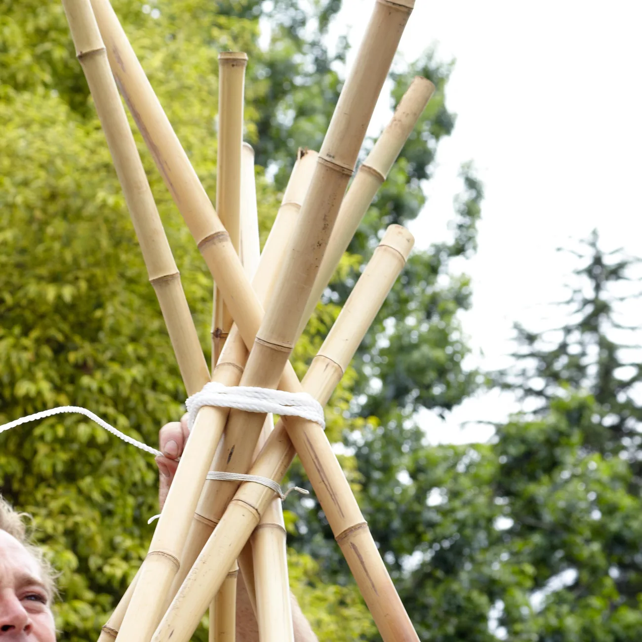 Build a teepee tent in the backyard for your kids