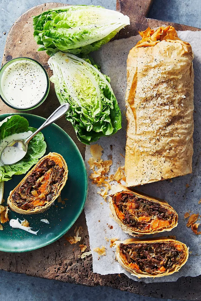 Beef, sweet potato and caramelised onion strudel Recipe - Better Homes ...