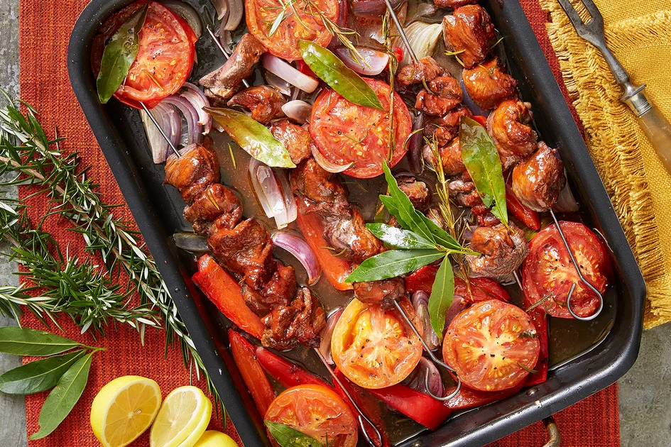 Red lamb and vegetable tray bake Recipe | Better Homes & Gardens Australia