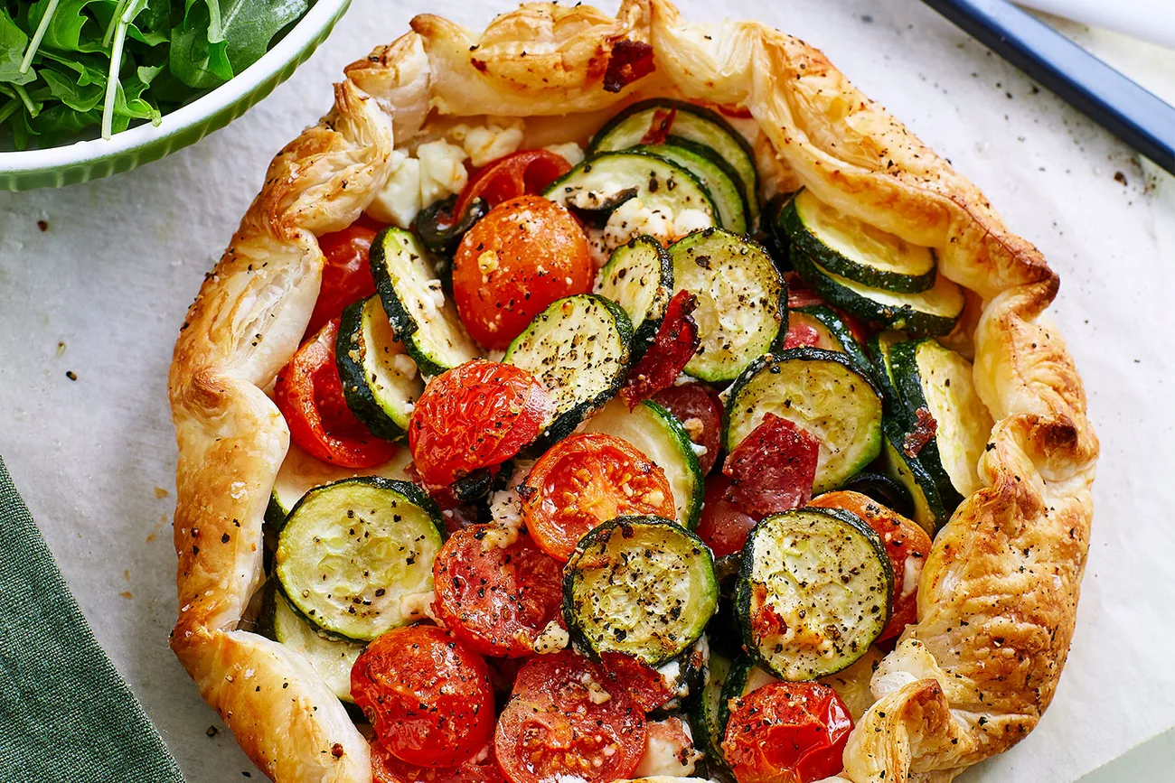 Free form mediterranean pie recipe Recipe - Better Homes & Gardens ...
