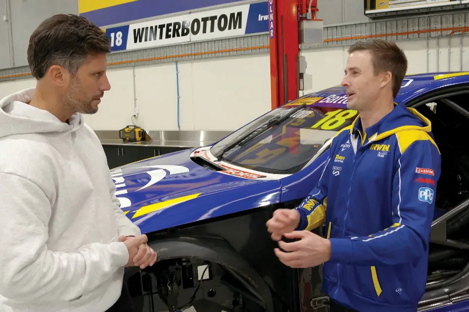 Sam meets race car driver Mark 'Frosty' Winterbottom