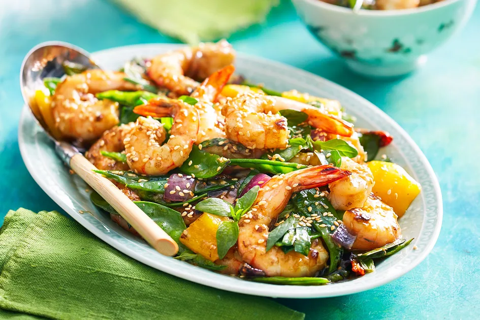 Honey sesame prawn stir fry recipe Recipe - Better Homes & Gardens ...