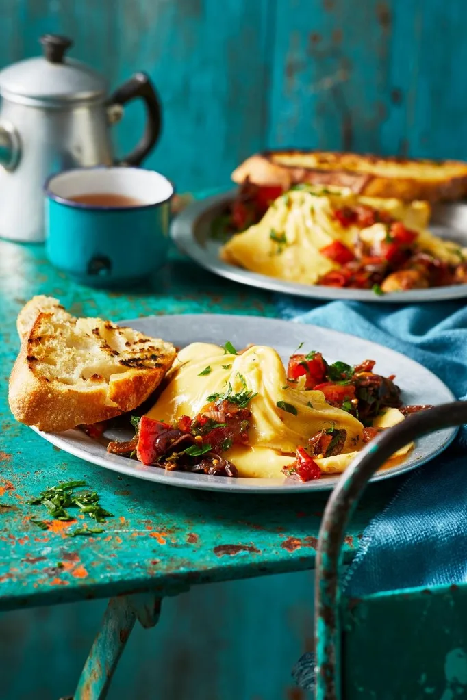Tornado Omelette With Mushroom And Tomato Hash Recipe Recipe | Better ...