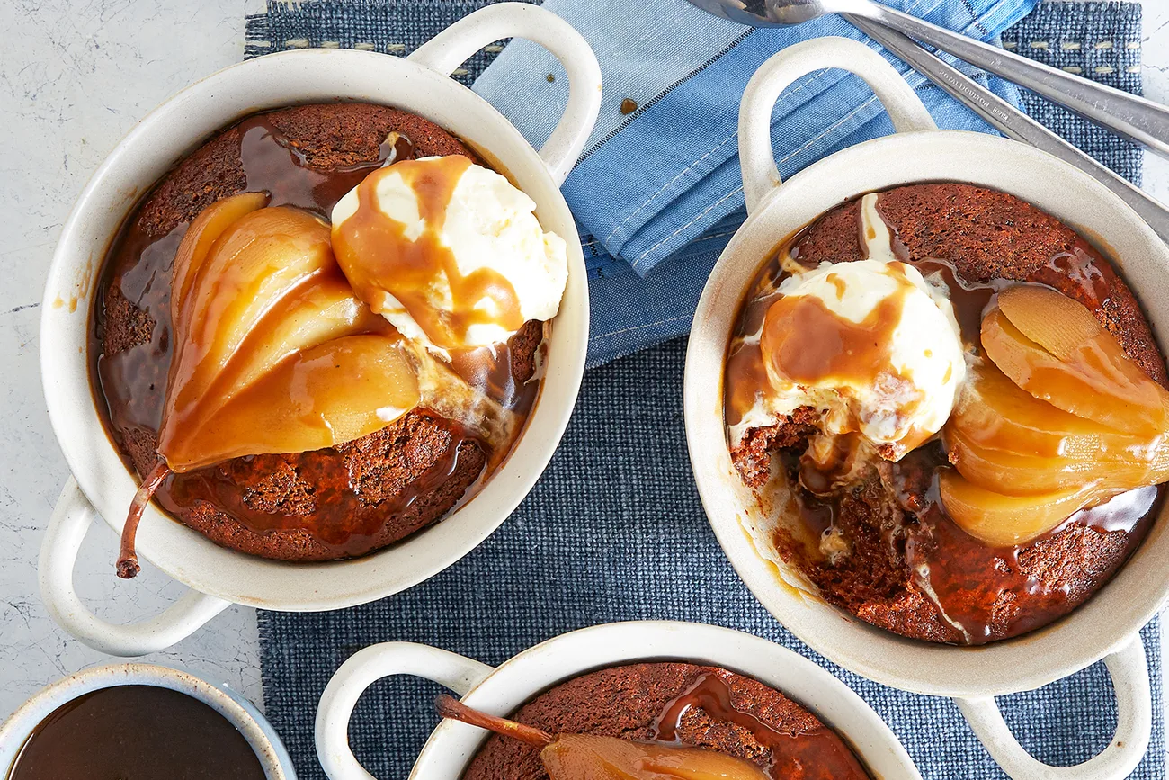 Sticky Date Puddings with Coffee Sauce Recipe - Better Homes & Gardens ...