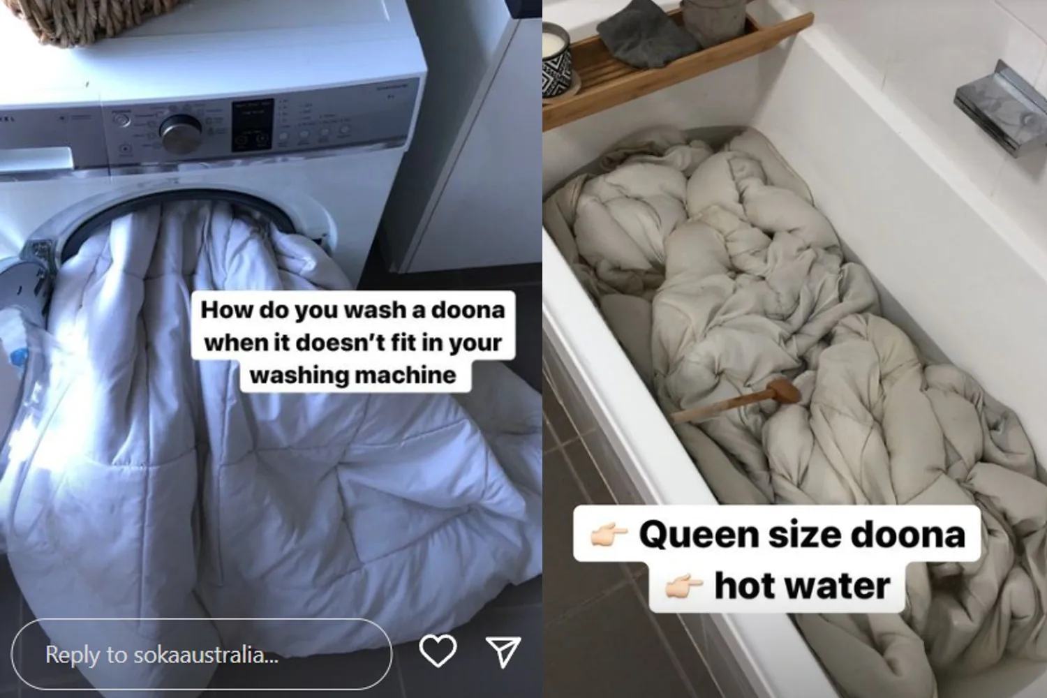 How to wash a doona that's too big for the washing machine