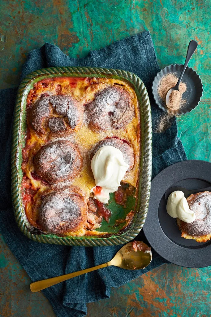 Rhubarb-Berry Donut Pudding Recipe Recipe - Better Homes & Gardens ...
