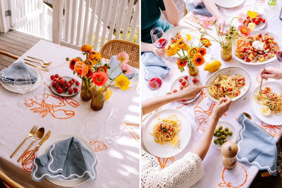 Stencil Tablecloth: How To Make A Lobster Tablecloth With Cricut ...