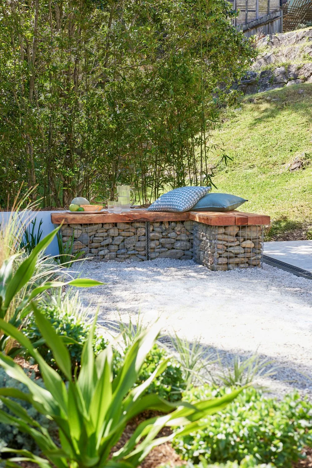 DIY Gabion Basket Bench | Better Homes & Gardens Australia