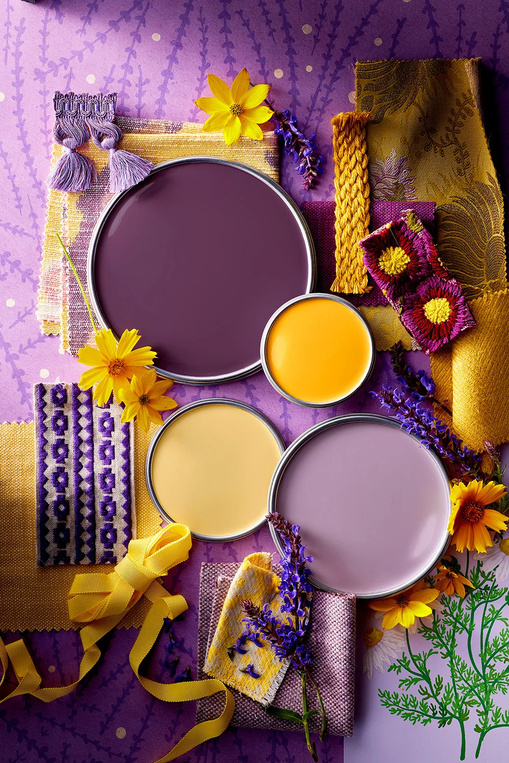 10 colours that go with purple and make it pop