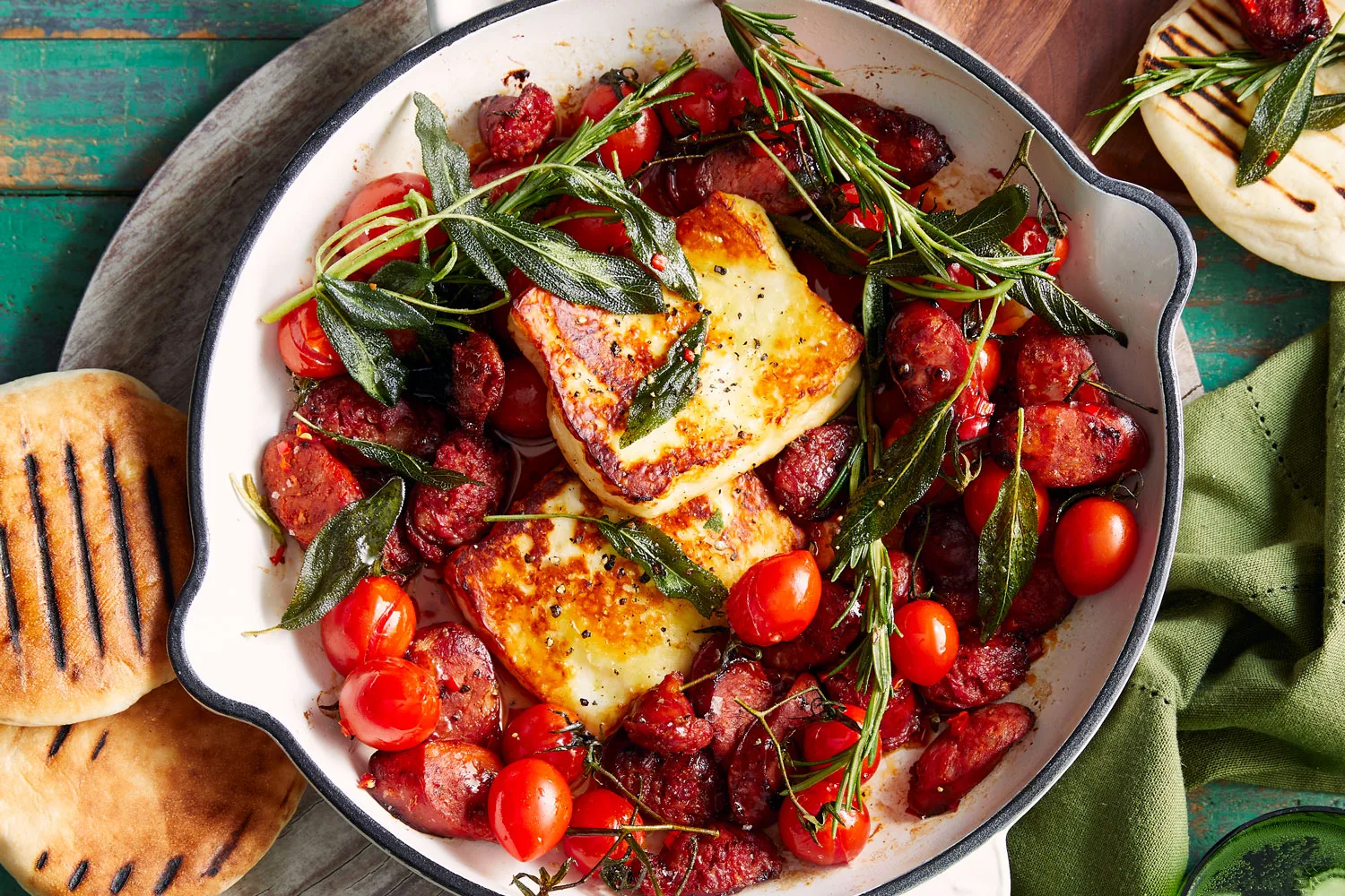 Halloumi One Pot With Chorizo And Roast Tomato Recipe - Better Homes ...