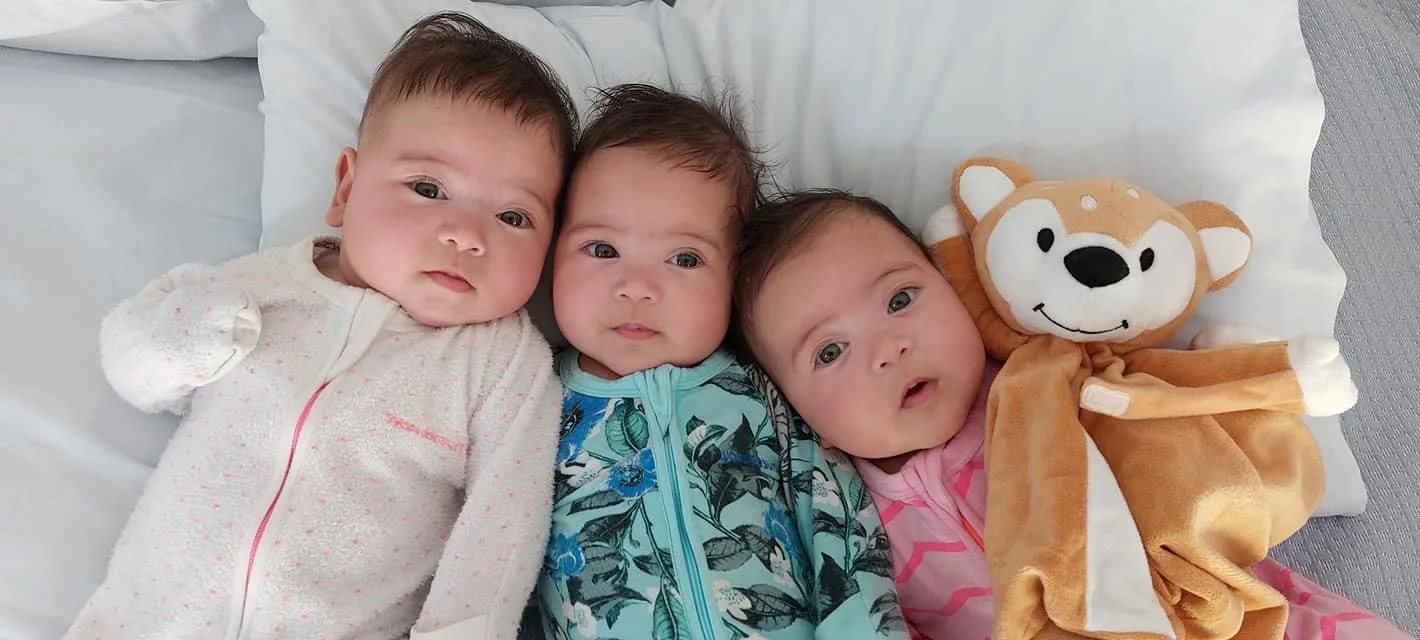 I had identical triplets: 'We go through 126 bottles a week!'