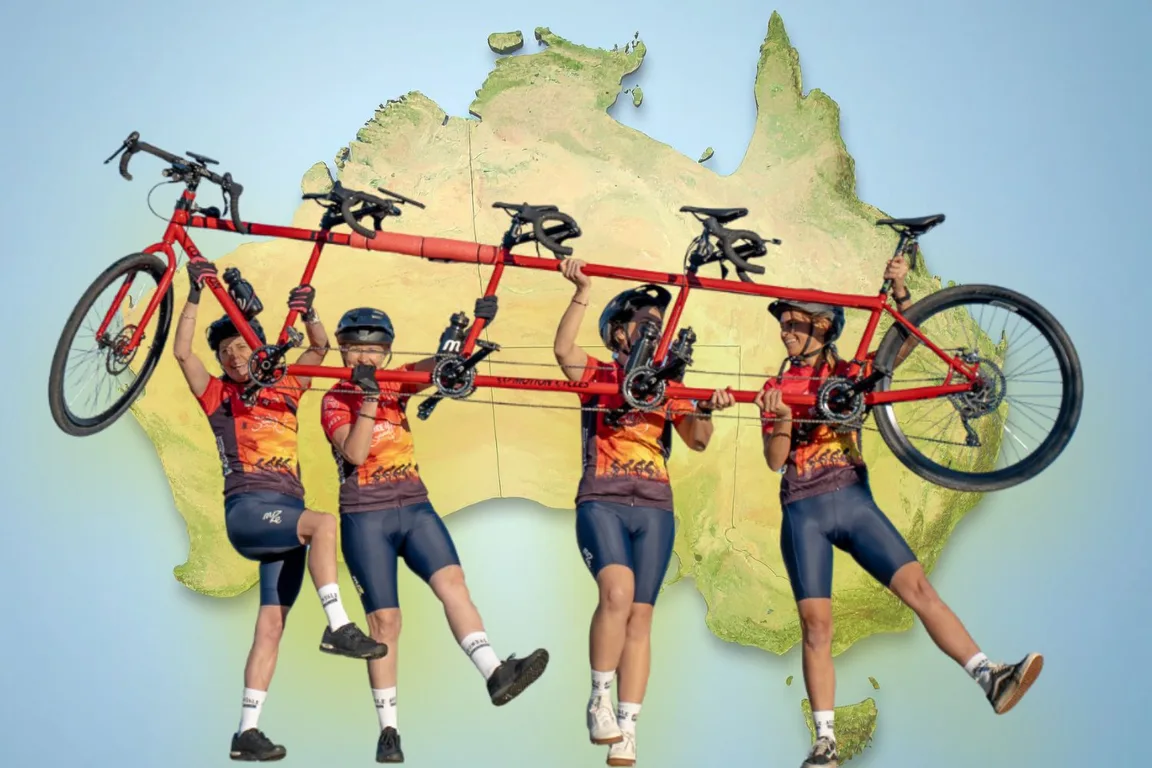 Four friends rode a quad tandem bike across Oz for mental health