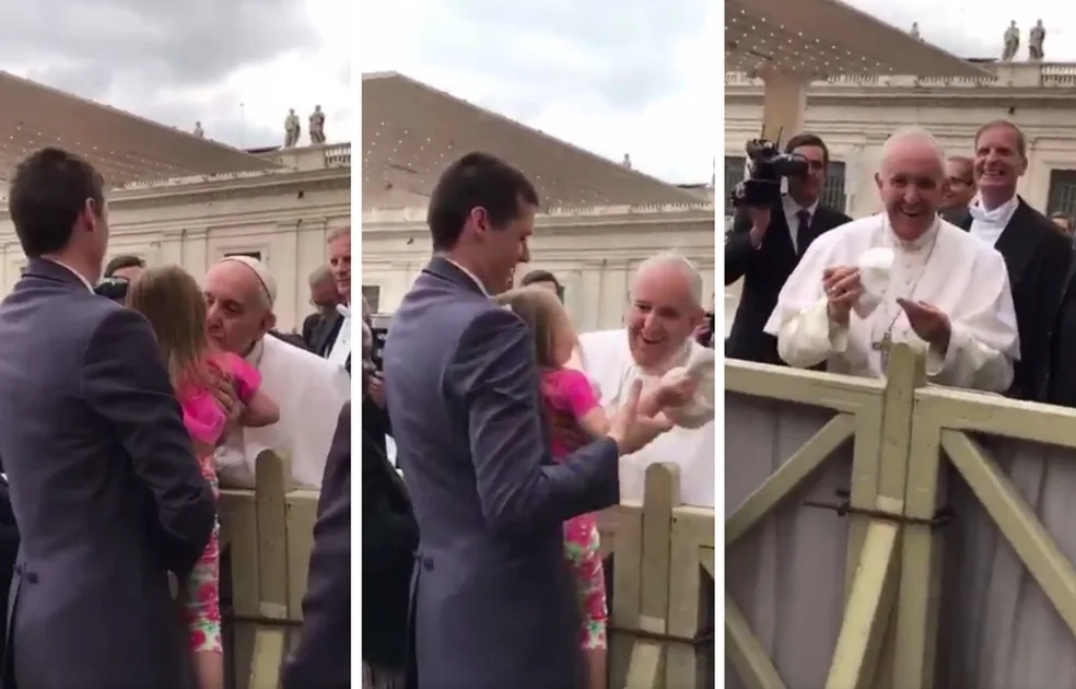 Little girl snatches Pope Francis' hat in adorable video | that's life!