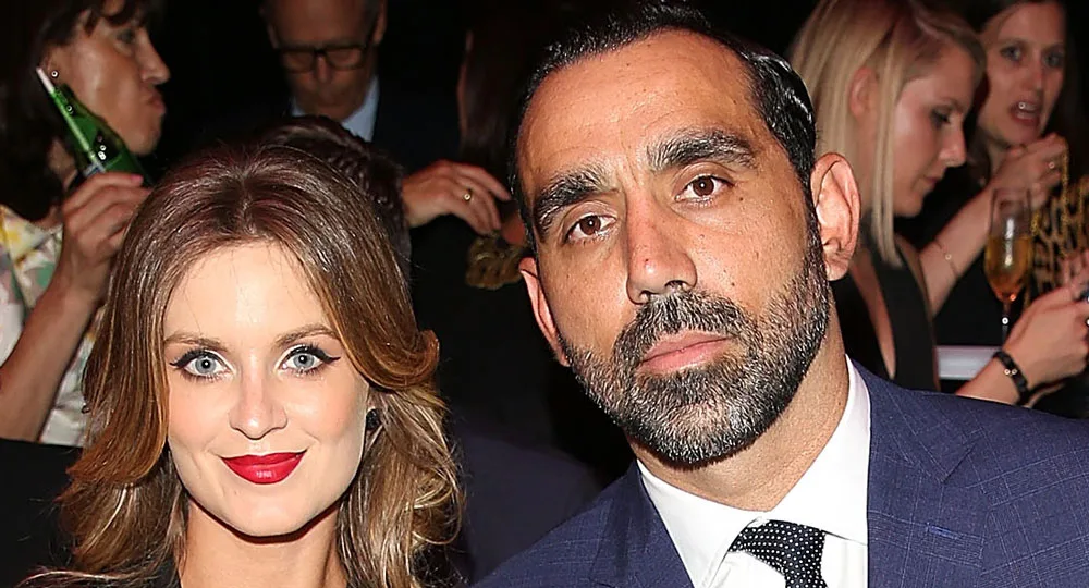 AFL star Adam Goodes and Natalie Croker celebrate their wedding | WHO