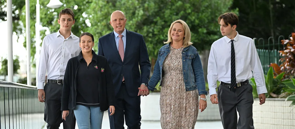 Meet Liberal leader Peter Dutton's wife Kirilly and his three kids