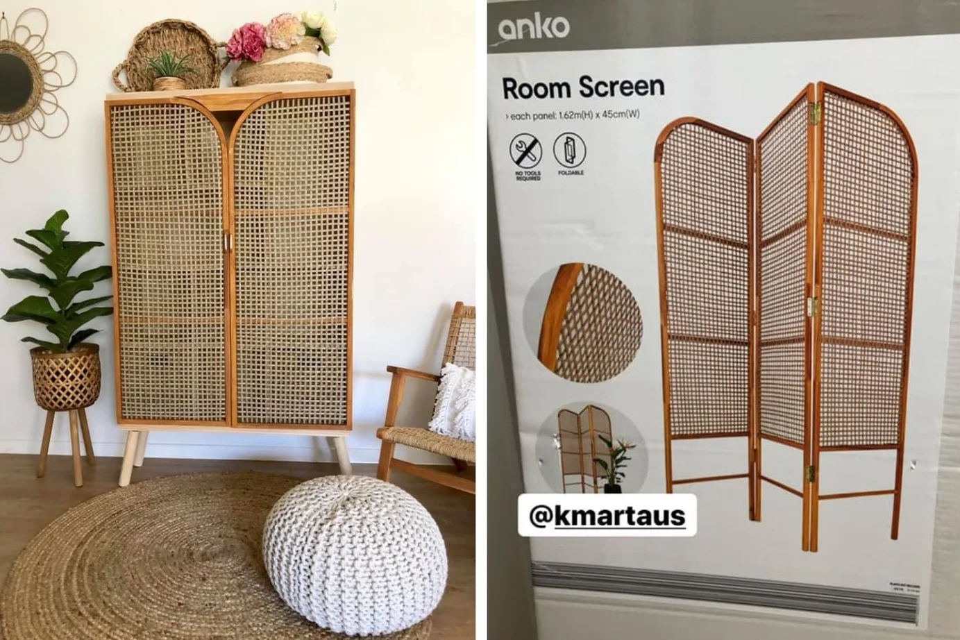 Woman makes amazing cupboard using Kmart Room Screen and Kmart Cube ...