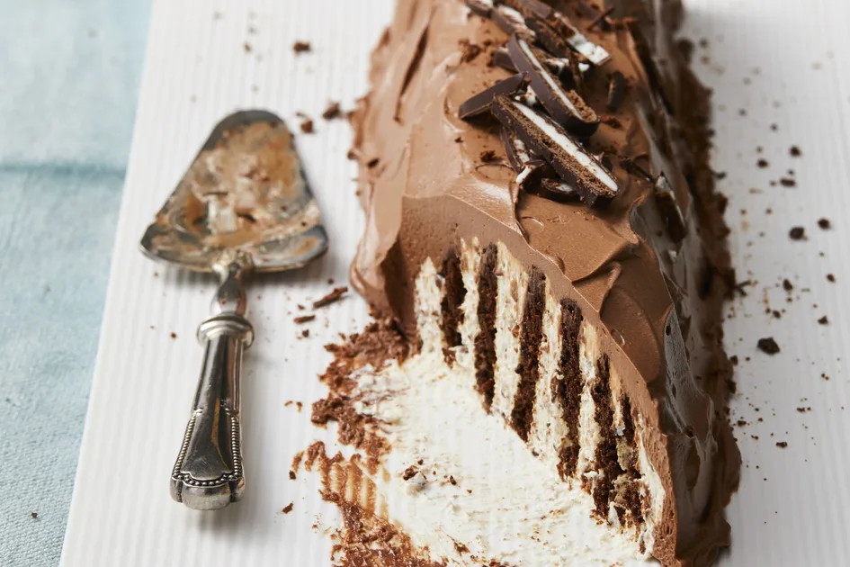 Mint Slice Refrigerator Chocolate Log Recipe | New Idea