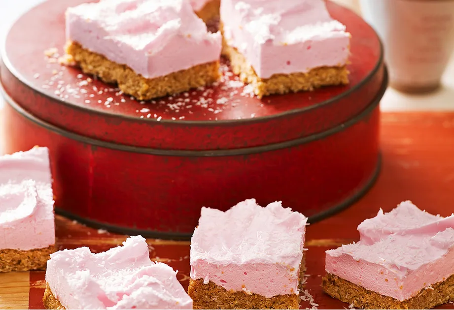 Pink marshmallow slice Recipe | New Idea