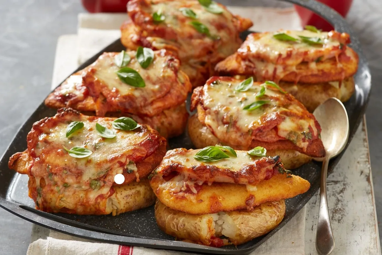 Chicken Parmy Jacket Potatoes Recipe | New Idea