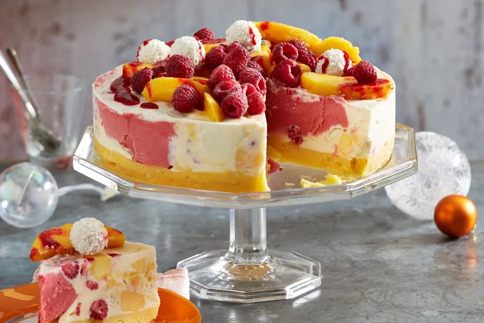 Mango Melba Sorbet Ice-Cream Cake Recipe | New Idea