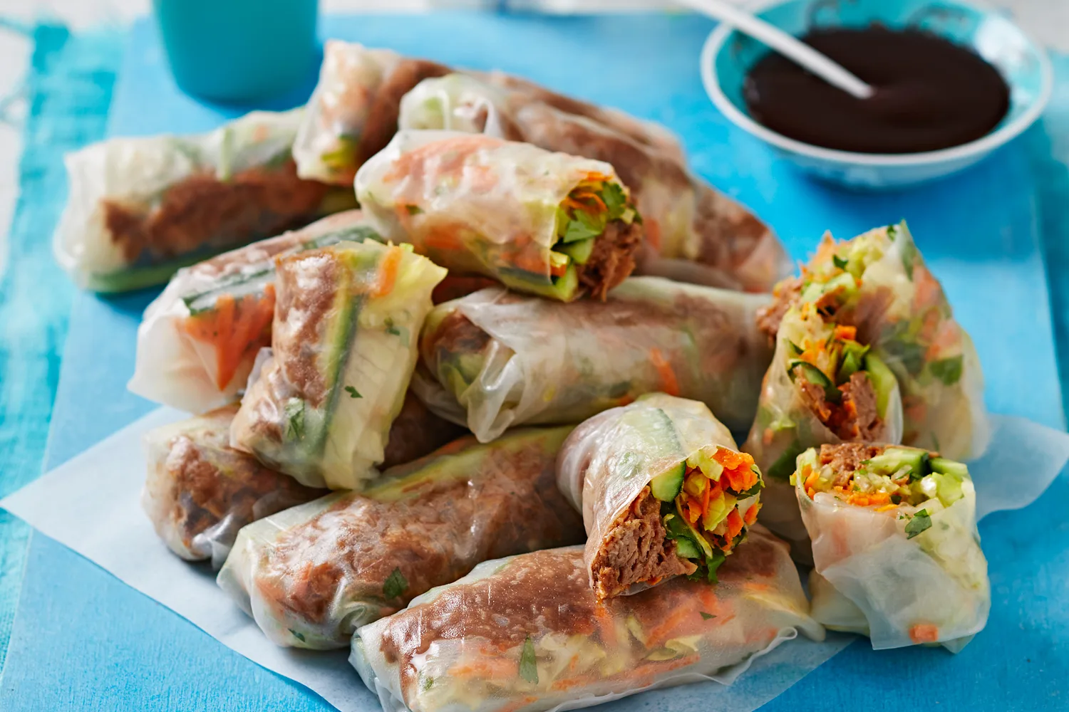 Barbecue pork rice paper rolls Recipe | New Idea